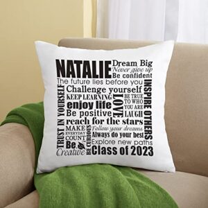 Let's Make Memories Personalized Dream Big Graduation Pillow - Celebrate The Grad - Class of 2023 - Customize with Name & Year - Black/White