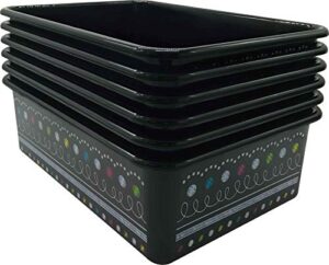 chalkboard brights large plastic storage bins - 6 pack