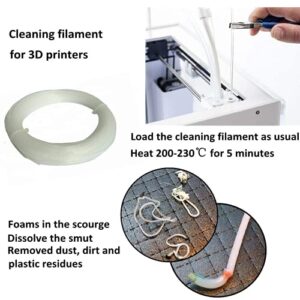 eSUN Cleaning Filament 1.75mm, 3D Printer Cleaning Filament, Prevent Nozzles and Extruders Clogging, 100g Spool 3D Printing Filament for 3D Printers, Natural