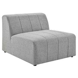 Modway Bartlett Channel Tufted Upholstered 4-Piece L-Shape Sectional Sofa, Light Gray