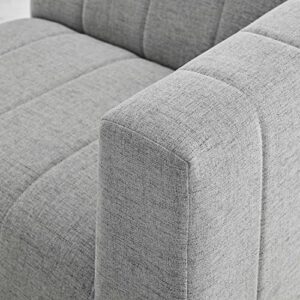 Modway Bartlett Channel Tufted Upholstered 4-Piece L-Shape Sectional Sofa, Light Gray