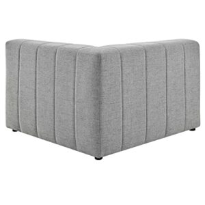 Modway Bartlett Channel Tufted Upholstered 4-Piece L-Shape Sectional Sofa, Light Gray