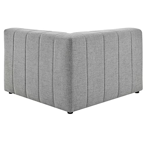 Modway Bartlett Channel Tufted Upholstered 4-Piece L-Shape Sectional Sofa, Light Gray