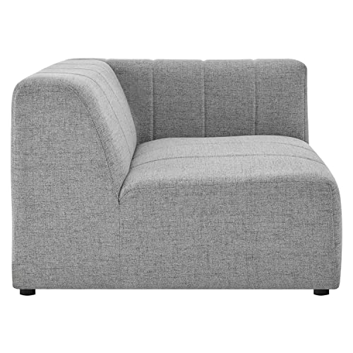 Modway Bartlett Channel Tufted Upholstered 4-Piece L-Shape Sectional Sofa, Light Gray