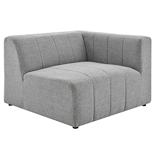 Modway Bartlett Channel Tufted Upholstered 4-Piece L-Shape Sectional Sofa, Light Gray