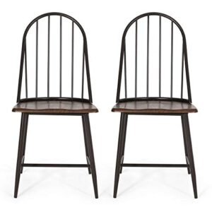 christopher knight home gessling dining chair sets, dark brown + black + espresso