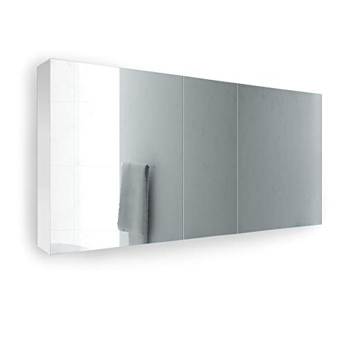 Krugg 60 Inch Tri-View Medicine Cabinet | Recess or Surface Mount | Blum Hinge 170 Degree Soft Close | (60"x30"