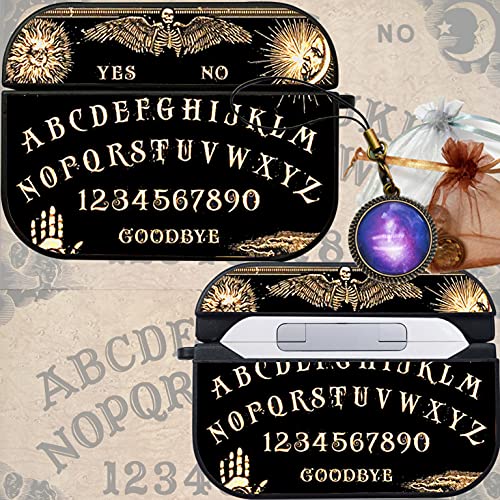 YUHUA Ouija Board Game Planchette Ghost Spirit Hunt Bizarre Talking Board Protective Case Cover for AirPods Pro (AirPods Pro, Black)