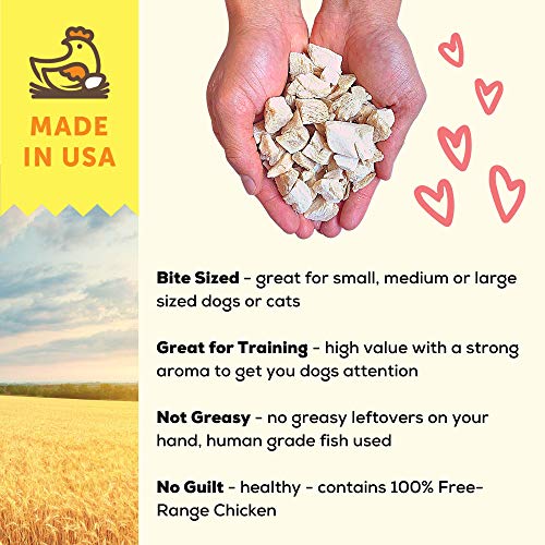 A Better Treat – Freeze Dried Chicken Breast Dog Treats 3 oz, Free Range, Single Ingredient | Natural Healthy High Value | Gluten Free, Grain Free, High Protein, Diabetic Friendly | Made in The USA