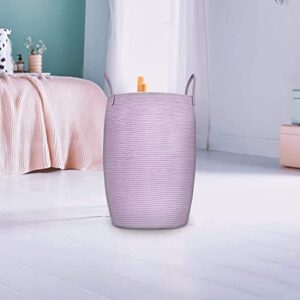 hampers for laundry hamper basket Purple blanket clothes woven cotton rope blankets living room large tall with handles modern cloth dorm dirty big throw basket with fabric toy cloths round