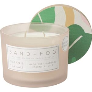 sand + fog ocean & sea salt scented candle, double wick, 12 oz (orange)