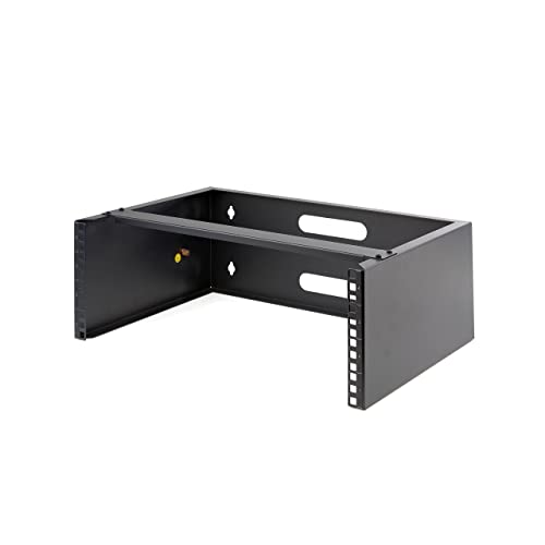 StarTech.com 4U Wall Mount Network Rack - 14 Inch Deep (Low Profile) - 19" Patch Panel Bracket for Shallow Server and IT Equipment, Network Switches - 44lbs/20kg Weight Capacity, Black (WALLMOUNT4)