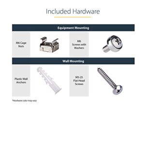 StarTech.com 4U Wall Mount Network Rack - 14 Inch Deep (Low Profile) - 19" Patch Panel Bracket for Shallow Server and IT Equipment, Network Switches - 44lbs/20kg Weight Capacity, Black (WALLMOUNT4)