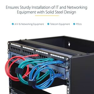 StarTech.com 4U Wall Mount Network Rack - 14 Inch Deep (Low Profile) - 19" Patch Panel Bracket for Shallow Server and IT Equipment, Network Switches - 44lbs/20kg Weight Capacity, Black (WALLMOUNT4)