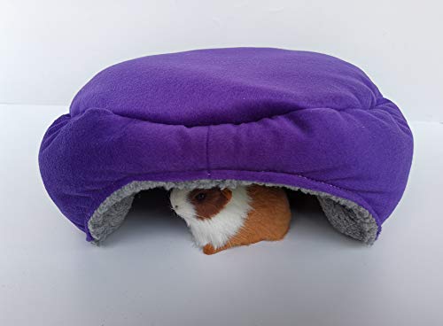 PAWSINSIDE Guinea Pig Warm Fleece Bed Small Animal Winter Cuddle Mat Bed for Ferret Rat Hedgehog Chinchilla (Purple)