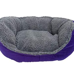 PAWSINSIDE Guinea Pig Warm Fleece Bed Small Animal Winter Cuddle Mat Bed for Ferret Rat Hedgehog Chinchilla (Purple)