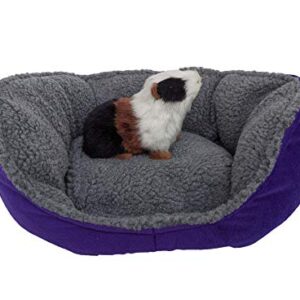 PAWSINSIDE Guinea Pig Warm Fleece Bed Small Animal Winter Cuddle Mat Bed for Ferret Rat Hedgehog Chinchilla (Purple)