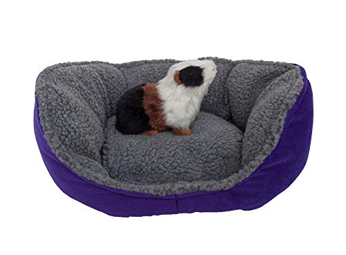 PAWSINSIDE Guinea Pig Warm Fleece Bed Small Animal Winter Cuddle Mat Bed for Ferret Rat Hedgehog Chinchilla (Purple)