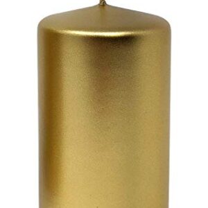 Hyoola Metallic Pillar Candles - 6 Pack - Gold Pillar Candles - European Made Decorative Pillar Candles - 2.4 Inch x 4 Inch