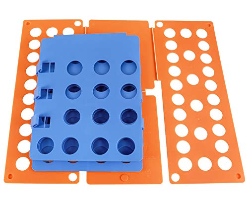 Sutekus Clothes Folder Shirt Folding Board T-Shirt Folder Easy and Fast Flipfold for Adults & Kids 2 Pack (Blue)