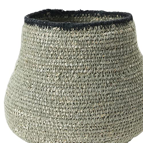 Bloomingville Hand-Woven Seagrass, Grey & Black Basket