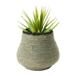 Bloomingville Hand-Woven Seagrass, Grey & Black Basket