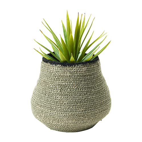 Bloomingville Hand-Woven Seagrass, Grey & Black Basket