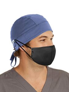 maevn nc015 unisex scrub cap with button, ceil blue, os