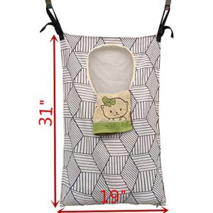 HDHYK Adjustable Space Saving Door Hanging Laundry Hamper Bag with Free Hanging Hooks,Door Hamper for Holding Dirty Clothes (2Pack)