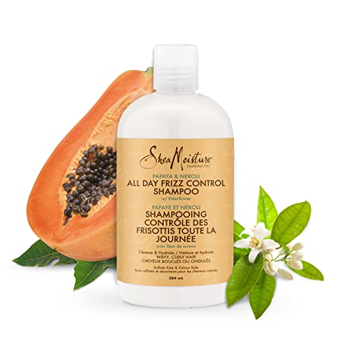 SheaMoisture Frizz Control Shampoo for Frizz Prone Hair Papaya and Neroli Sulfate Free Shampoo 13 oz