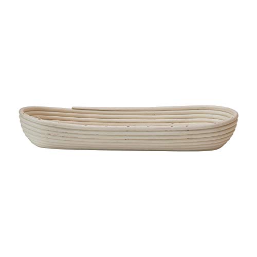 Creative Co-Op Hand-Woven Rattan Baguette Basket Tray, Natural