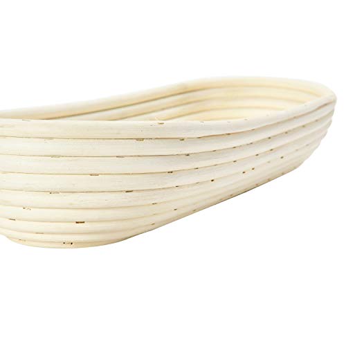 Creative Co-Op Hand-Woven Rattan Baguette Basket Tray, Natural