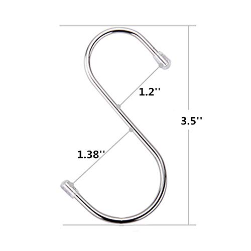 S Hooks Heavy Duty, S Hooks for Hanging Plants,Clothes,Pots,Pans,Cups,Bags,Jeans,Towels and in Work Shop,Bathroom,Garden 10 Pack 3.5Inch