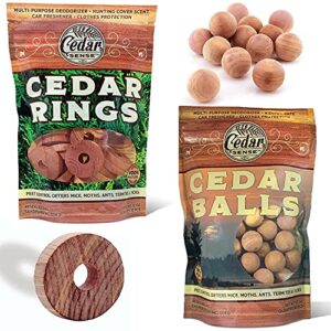 cedar sense cedar rings & balls - 30 & 60 pack combo save $$$ when you buy 2 combined - cedar blocks for clothes storage - cedar for closets - closet freshener - cedar for hangers