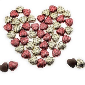 Valentine's Day Chocolate Candy Gift Basket, Reese's Peanut Butter Hearts in Gold and Red, in a 6 Sectional Gift Tray, Peanut Butter Hearts with Red and Gold Foils, Heart Adorned 6 Sectional Tray for Wife, Husband, Couples, Friends, Men and Women