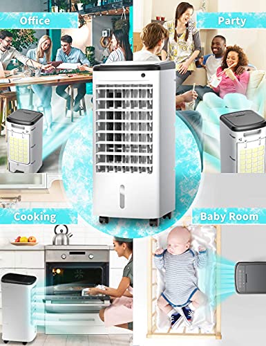 COMFYHOME 3-IN-1 Portable Air Conditioners Windowless, 65° Oscillation Swamp Cooler, 3 Speeds Portable Air Cooler w/Humidifier, Remote & 12 Hours Timer, Evaporative Cooler Cooling Fan for Room Home