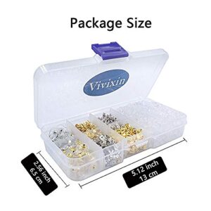 Vivixin 1080pcs Earring Backs, Earring backings, Earring Safety Back Pads backstops Stopper, Clear Rubber Bullet Shape Butterfly Plastic Secure Earring kit (10styles)