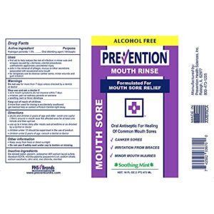 Prevention Mouth Sore Mouthwash - Value 2 Pack, for Canker Sore Treatment or Braces Inflammation