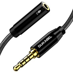 dukabel dc4 3.5mm trs to trrs adapter cable, microphone audio adapter, trs female to trrs male converter for smartphone, ps4, tablet, laptop