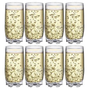 Home Essentials & Beyond Drinking Glasses set of 8 Highball Glass cups Premium Cooler 13.25 Oz. Glassware – Ideal for Water, Juice, Cocktails, Iced Coffee, Iced Tea.