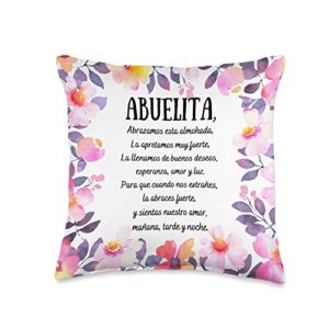 regalos para abuelita abuela best gifts grandma gift almohada abuela regalo para abuelita flor throw pillow, 16x16, multicolor