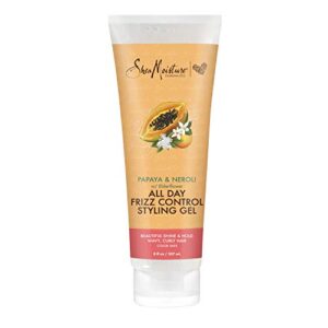 sheamoisture frizz control styling gel for curly hair papaya and neroli alcohol free hair gel oz, 8 ounce