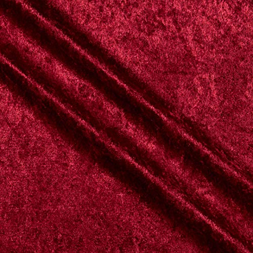 Barcelonetta | Panne Velvet Velour Fabric | 96% Polyester 4% Spandex | 60" Wide | Sewing, Apparel, Costume, Craft (Red, 2 Yards)