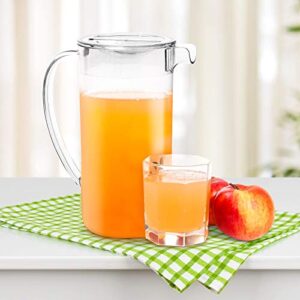 Youngever 2 Quarts Plastic Pitcher With Lid, Clear Plastic Pitcher Great for Iced Tea, Sangria, Lemonade