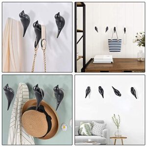 4PCS Bird Wall Hooks Coat Hooks Marble Wall Mounted Hooks Hanging Towels Coat Rack Hat Hooks Hanger Decorative Hooks for Wall Art (4PCSMARBLE)