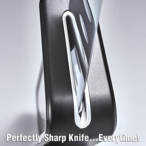 Ontel EverBlade Self Sharpening Professional Chef Knife, German Steel Kitchen Knife in Knife Block with Convex Edge for Easy Slicing, Versatile & Durable