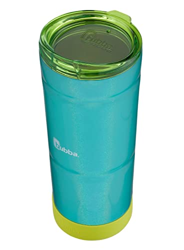 Bubba Envy S Vacuum-Insulated Stainless Steel Tumbler with Lid, Straw, and Removable Bumper, 24oz Reusable Iced Coffee or Water Cup, BPA-Free Travel Tumbler, Island Teal Iridescent