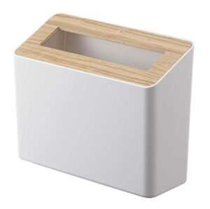 yamazaki countertop waste bin home table top plastic | trash can, one size, walnut