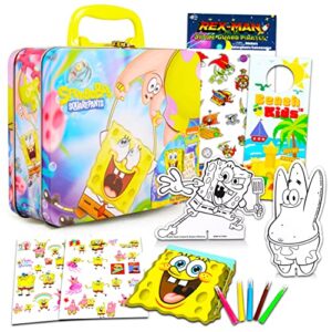 nickelodeon spongebob square pants activity set spongebob tin lunch box bundle - spongebob toy with spongebob squarepants stickers, coloring pages, activities and more