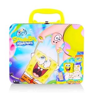 Nickelodeon Spongebob Square Pants Activity Set Spongebob Tin Lunch Box Bundle - Spongebob Toy with Spongebob Squarepants Stickers, Coloring Pages, Activities and More